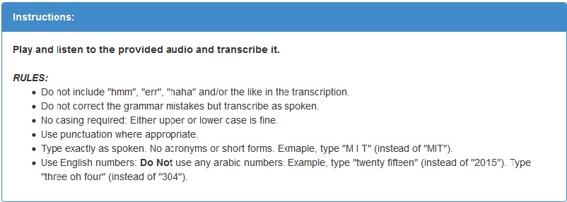TTV Tutorial: Audio Transcription Template - MicroWorkers