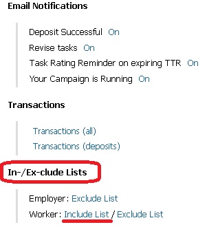 The Include/Exclude List and Remove Feature for Workers - MicroWorkers