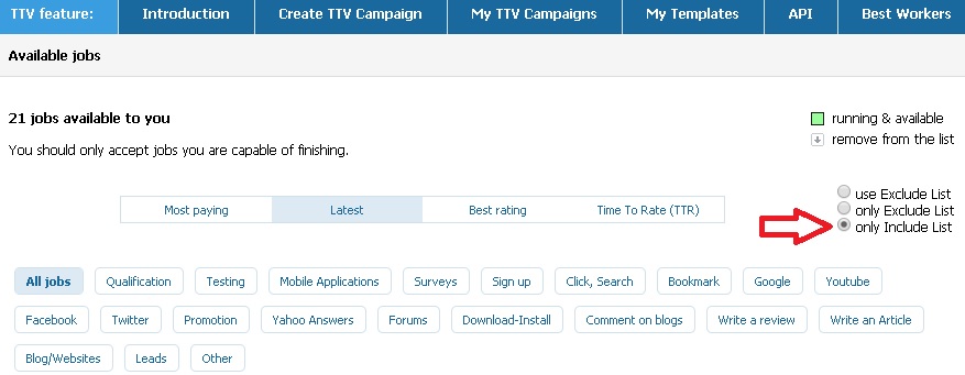 The Include/Exclude List and Remove Feature for Workers - MicroWorkers